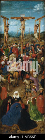The left panel of Jan van Eyck’s diptych depicting the Crucifixion is a ...