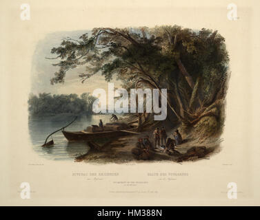 This painting by Karl Bodmer depicts scenes from his travels in America ...