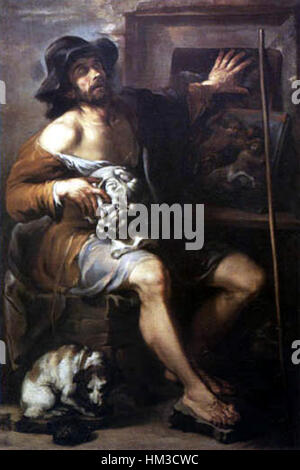 A 17th-century oil painting by Lieven Mehus, depicting the biblical scene of the Baptism of ...