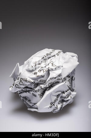 A screwed up piece of A4 paper Stock Photo - Alamy