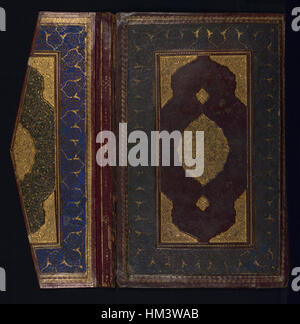 This image shows an Islamic bookbinding, specifically from the ...