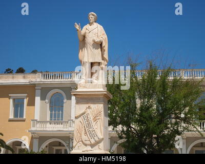 Sculpture on a square in Zakynthos city, Dionysios Solomos statue, in ...