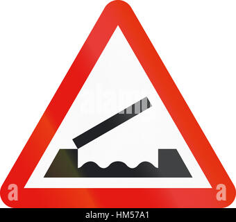 Warning sign with drawbridge symbol Stock Photo - Alamy