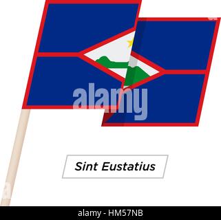 Sint Eustatius official national flag and coat of arms, caribbean ...