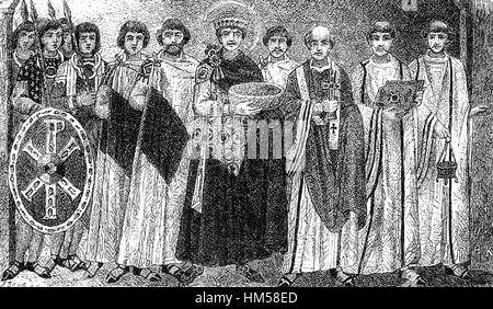 Flavius Petrus Sabbatius Iustinianus or Justinian I, circa 482-565 ...