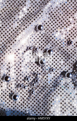 Background texture of silver shiny beads close-up Stock Photo - Alamy