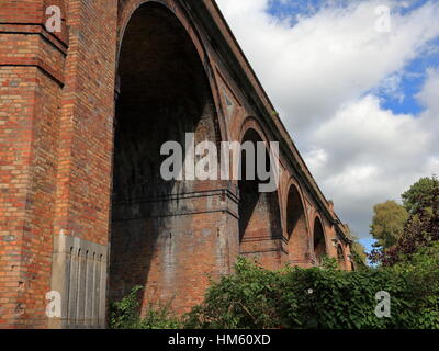 Victorian brick built railway viaduct archways across the Bourne Stock ...