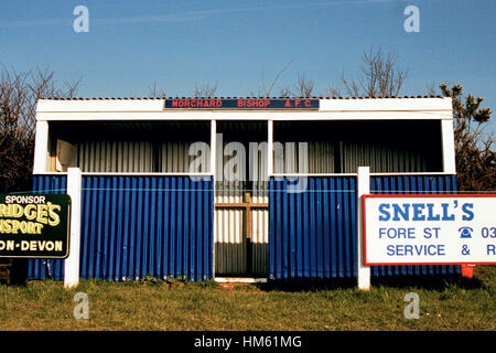 The main stand at Morchard Bishop FC Football Ground, Wood Lane Park ...