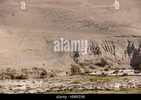 Tiliviche geoglyphs on hillside, Atacama Desert, Norte Grande, Chile ...