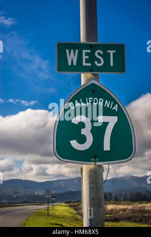 Hwy 37 Roadsign 2 Stock Photo - Alamy