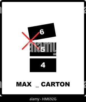 Stacking Limitation by Mass vector packaging symbol on vector cardboard ...