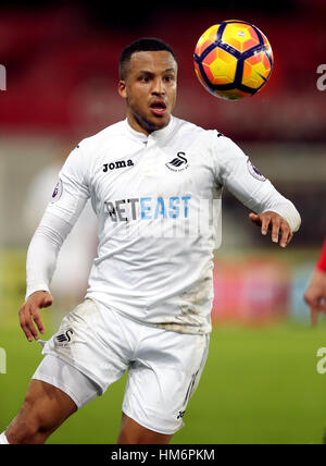 Swansea City's Martin Olsson during the Premier League match at Anfield ...
