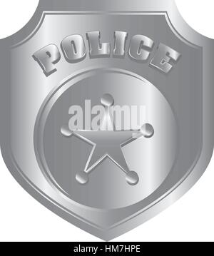 grayscale police badge icon image, vector illustration Stock Vector ...