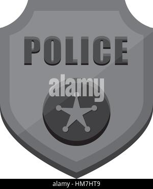 grayscale police badge icon image, vector illustration Stock Vector ...