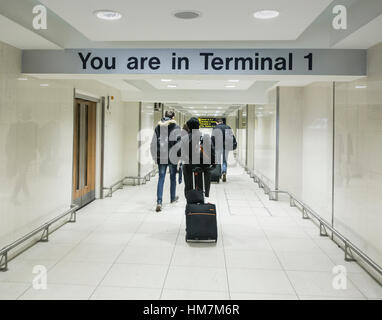 Manchester Airport Terminal 1 entrance. Manchester. UK Stock Photo - Alamy