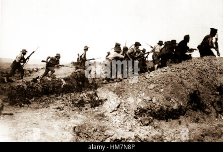 World War One Anzac Australian Camel Corps soldier giving his camel a ...