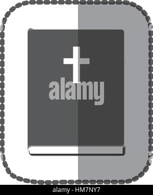 middle shadow sticker grayscale with open book with ribbon vector ...