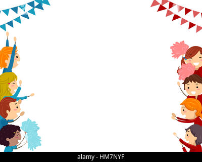 Border Illustration of Stickman Kids Stock Photo - Alamy