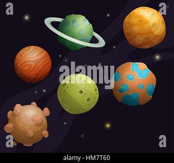 Green alien planet. Space game cartoon element Stock Vector Image & Art ...