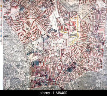 S LONDON: Charles Booth poverty map: Bermondsey Lambeth Rotherhithe ...