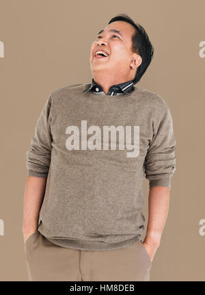 Asian Man Lean Back Laughing Concept Stock Photo - Alamy