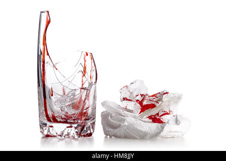 blood on a broken glass Stock Photo - Alamy