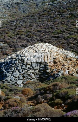 Stone wall near Itanos archaeological site, Crete, Greece Stock Photo ...