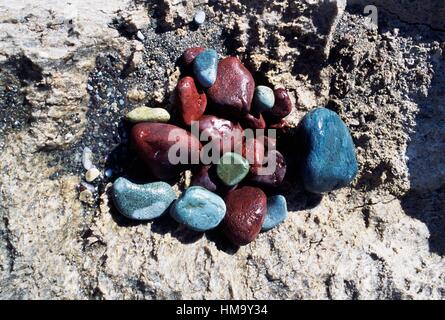 Coloured stones of red, Crete, Greece Stock Photo - Alamy