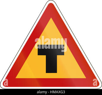 South Korean road warning sign - Slip danger Stock Photo - Alamy