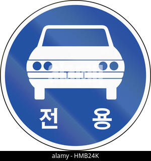 Korea Traffic Safety Sign with the word Stop in English and Korean ...