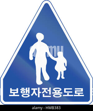 Korea Traffic Safety Sign with the words: One Way Stock Photo - Alamy