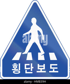Korea Traffic Safety Sign with the word Stop in English and Korean ...