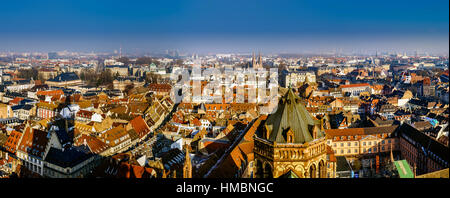 Strasbourg city aerial view from the tower, Alsace, France Stock Photo ...