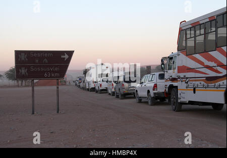 Sesriem Gate in the Namib-Naukluft National Park which is the entry ...