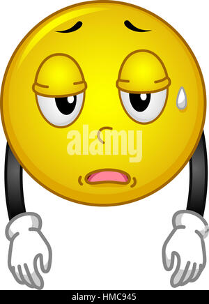 Smiley, Emoticon. Facial expression. Sleepy emotional expression on a ...