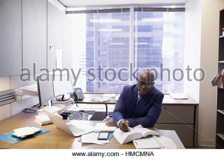 Male lawyer researching in office Stock Photo - Alamy