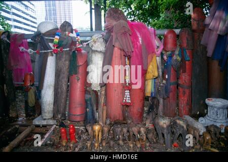Phallic objects at Chao Mae Tuptim Shrine, Bangkok, Thailand Stock ...