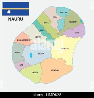 Nauru Flag Map. Map of the Republic of Nauru with the Nauruan country ...