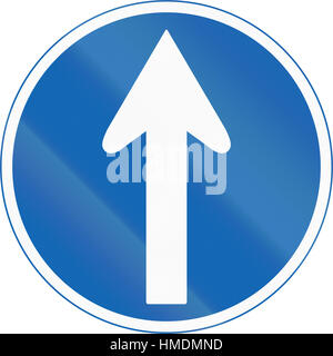 Japanese road sign - Mandatory direction to be followed Stock Photo - Alamy