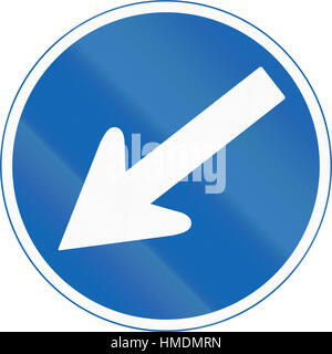 Japanese road sign - Mandatory direction to be followed Stock Photo - Alamy