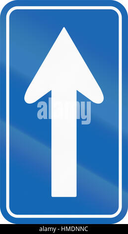 Japanese road sign - One Way to the left Stock Photo - Alamy