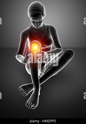 3d Illustration of Women Knee pain Stock Photo - Alamy