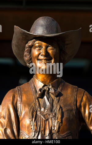 Bronze statue of Kathleen McClintock, 1929 Pendleton Round-Up Queen, by ...