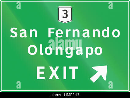Road sign in the Philippines - Expressway Exit Direction Sign Stock ...