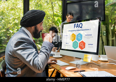 Customer Service FAQs Illustration Concept Stock Photo - Alamy