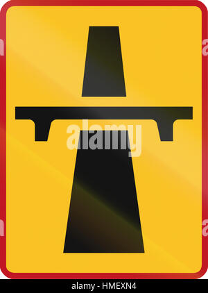 Sign marking the beginning of a single-carriageway in South Africa ...