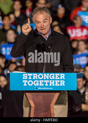 PHILADELPHIA, PA - OCTOBER 22, 2016: Hillary Clinton and Tim Kaine ...