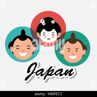 people japanese culture avatars vector illustration design Stock Vector ...