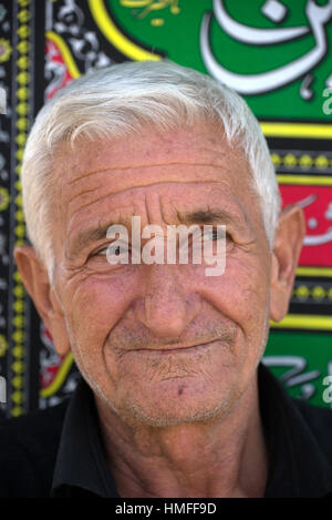 Portrait, Persian, Iranian man with a white turban, Mullah, Qom, Iran ...