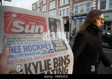 The Sun newspaper with logo designed by Artist David Hockney Stock ...